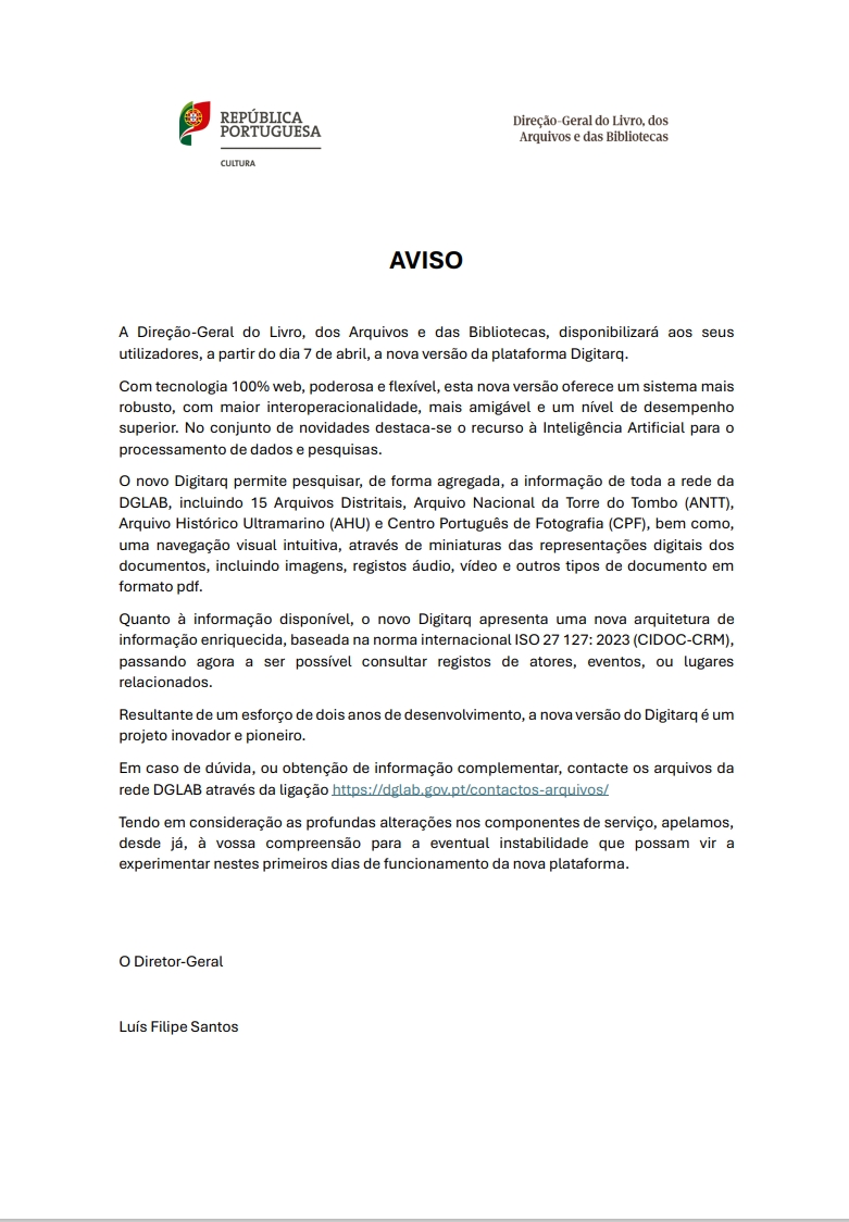 Lançamento da nova versão do Digitarq – 7 de abril | Arquivo Distrital ...